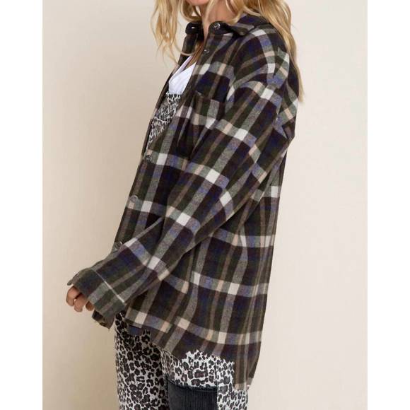 POL | Tops | New Pol Boyfriend Plaid Shirt In Olive | Poshmark
